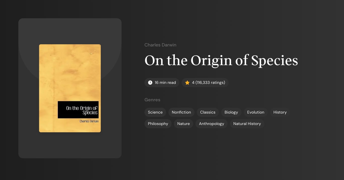 On the Origin of Species Book Summary