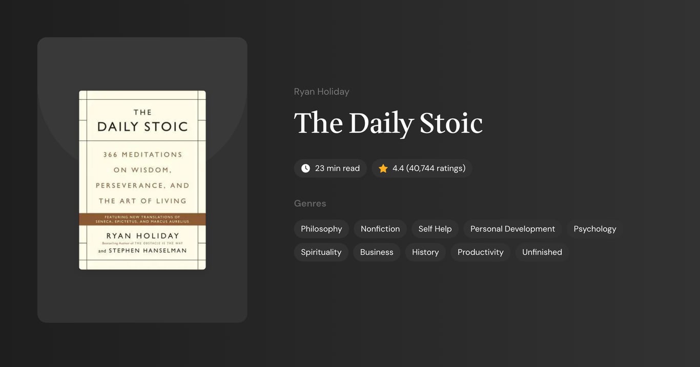 The Daily Stoic Book Summary