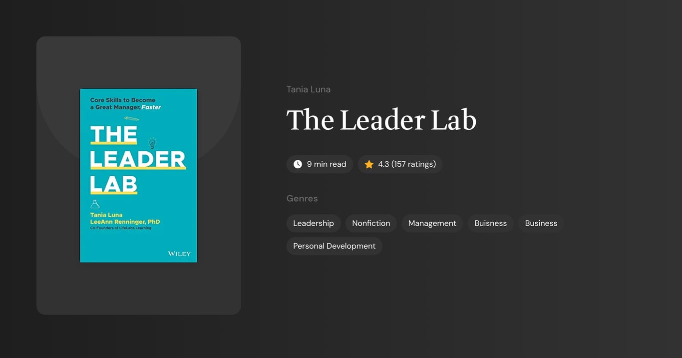 The Leader Lab Book Summary