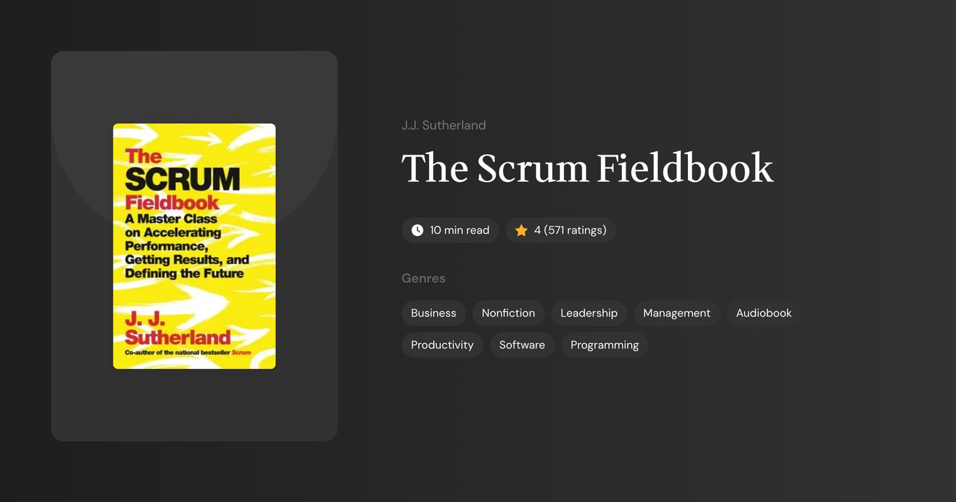 The Scrum Fieldbook Book Summary