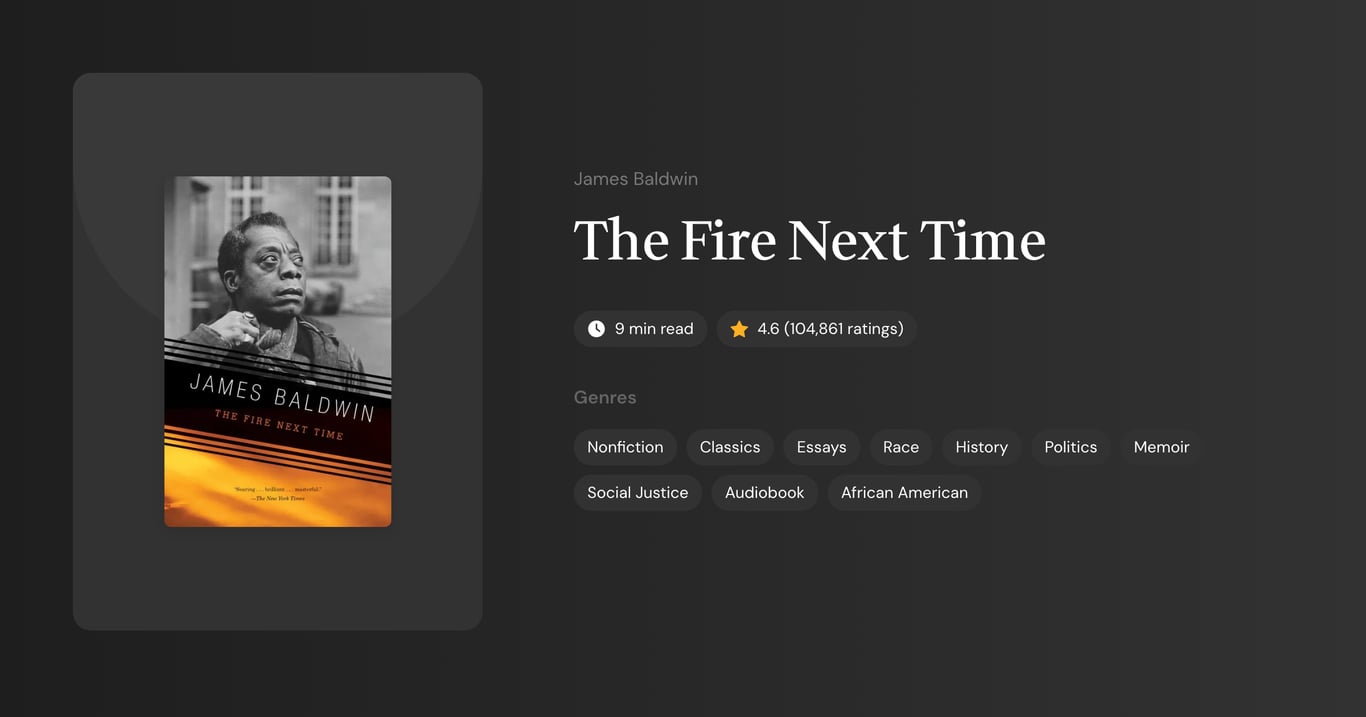 The Fire Next Time Book Summary