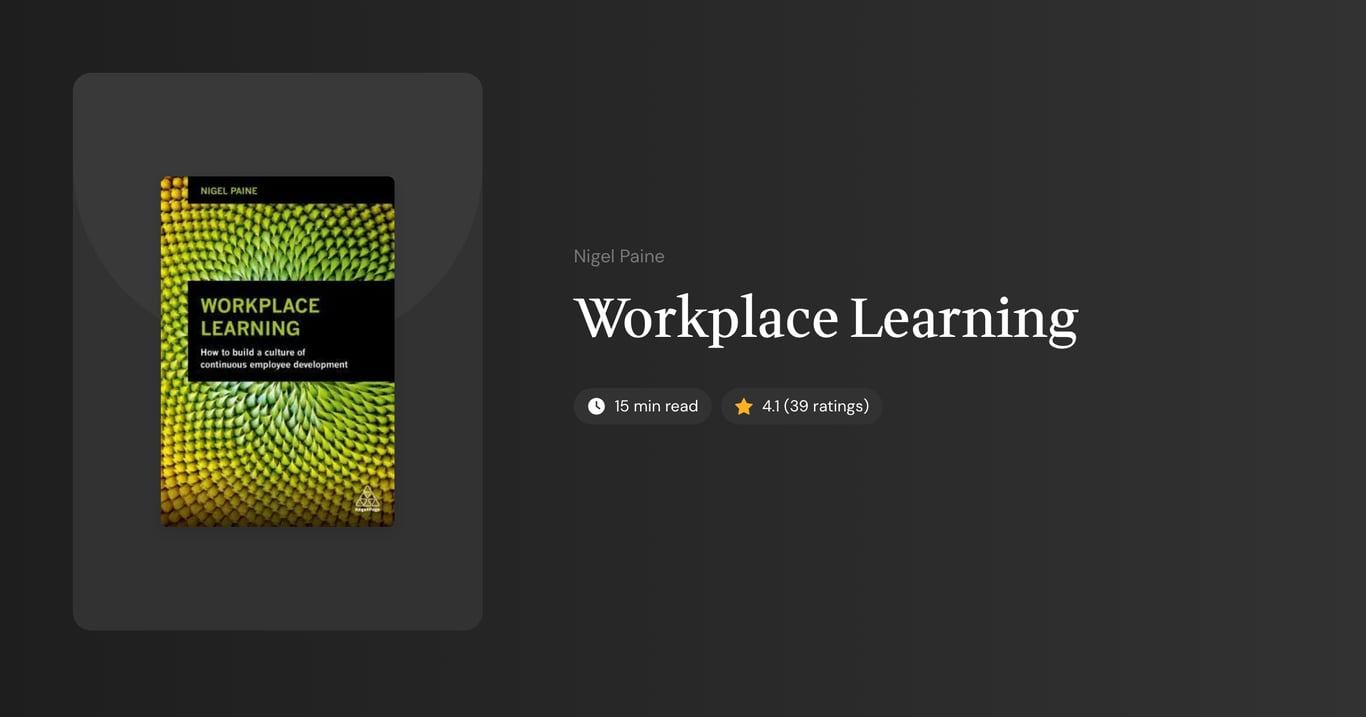 Workplace Learning Book Summary