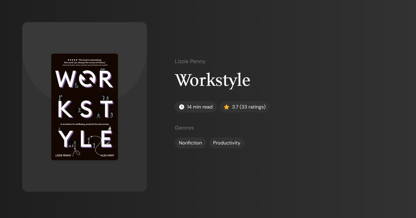 Workstyle Book Summary