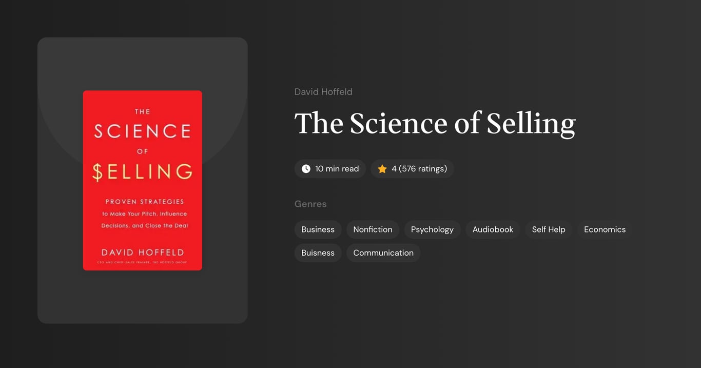 The Science of Selling Book Summary