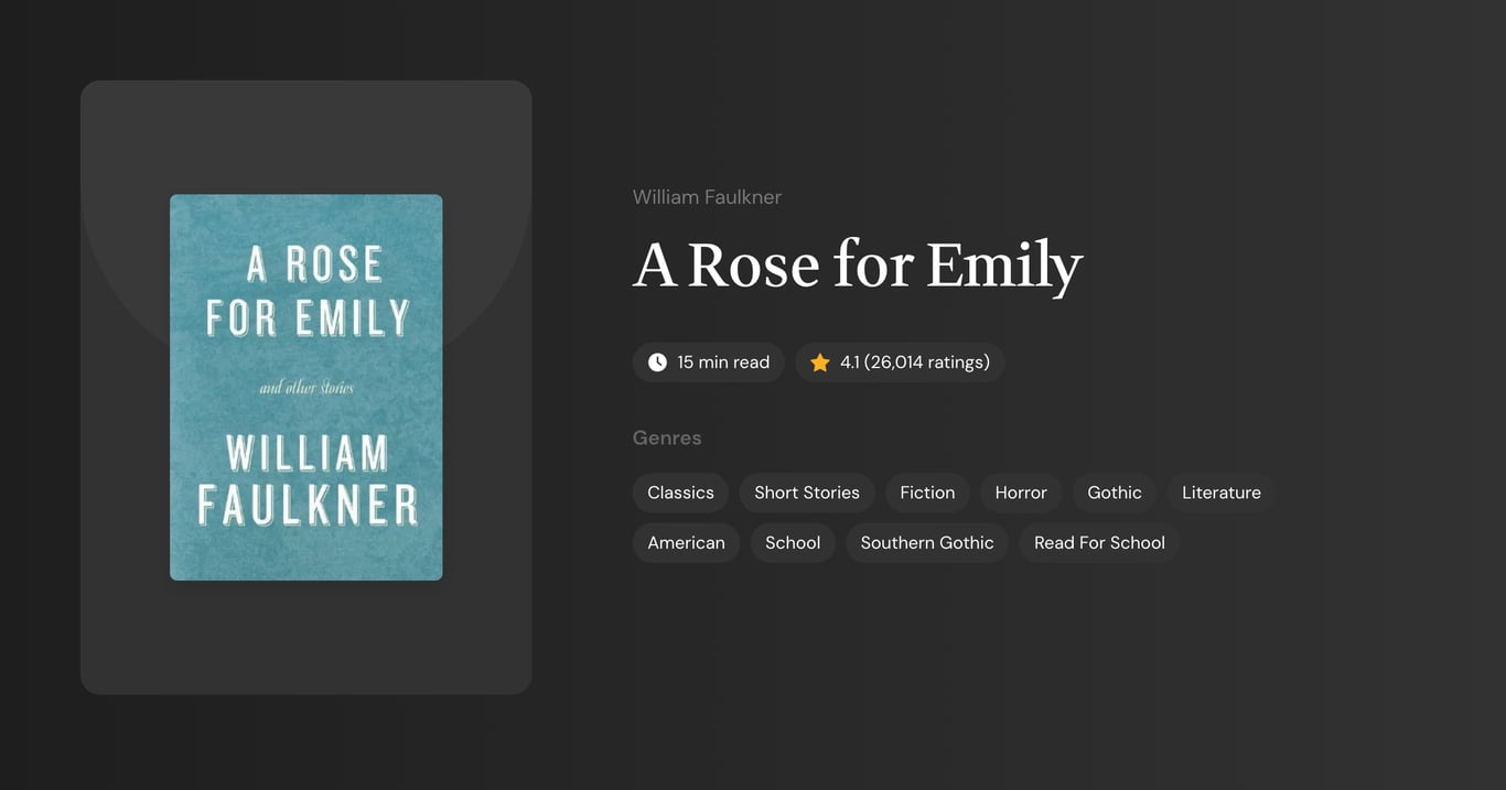 A Rose for Emily Book Summary