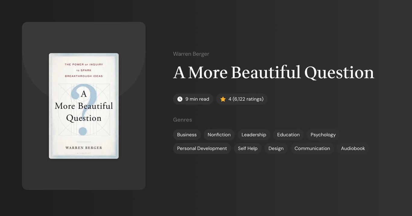A More Beautiful Question Book Summary