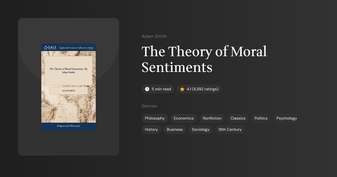 The Theory of Moral Sentiments Book Summary