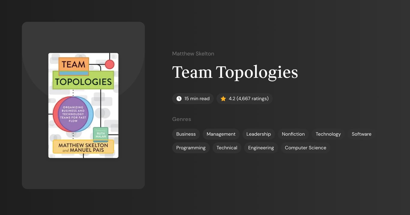Team Topologies Book Summary