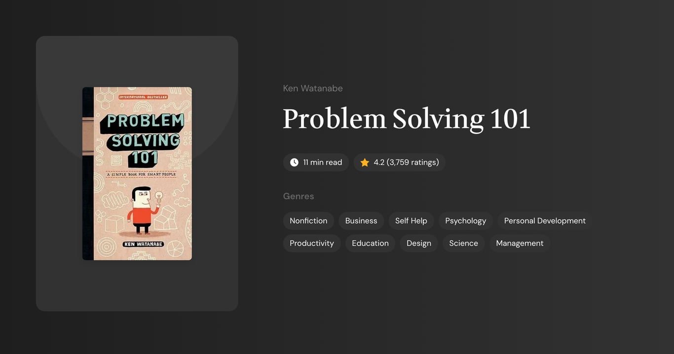 Problem Solving 101 Book Summary