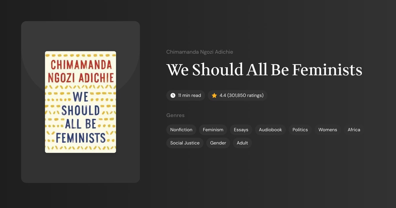 We Should All Be Feminists Book Summary