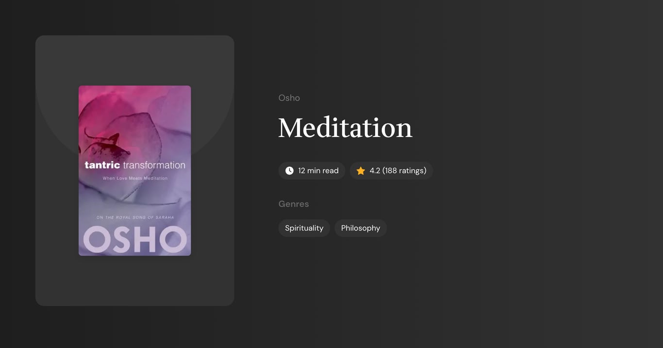 Meditation Book Summary