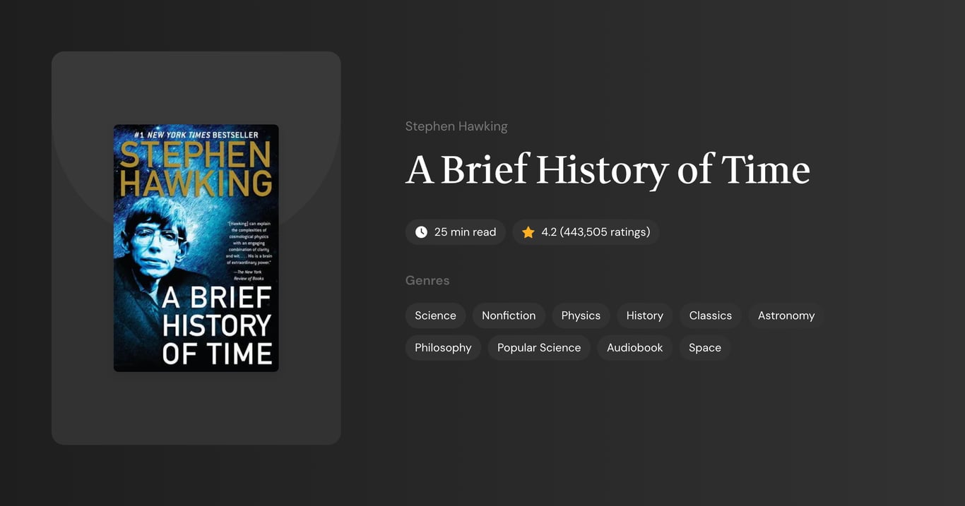 A Brief History of Time Book Summary
