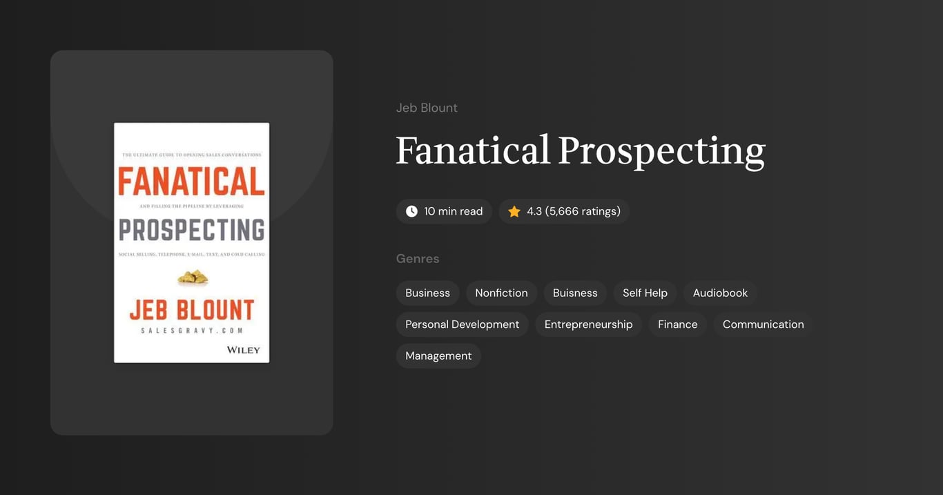 Fanatical Prospecting Book Summary