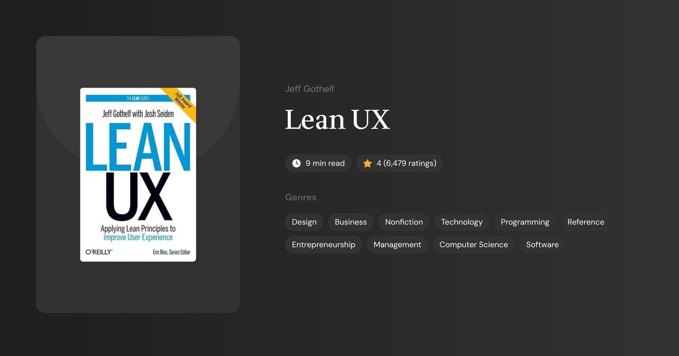 Lean UX Book Summary