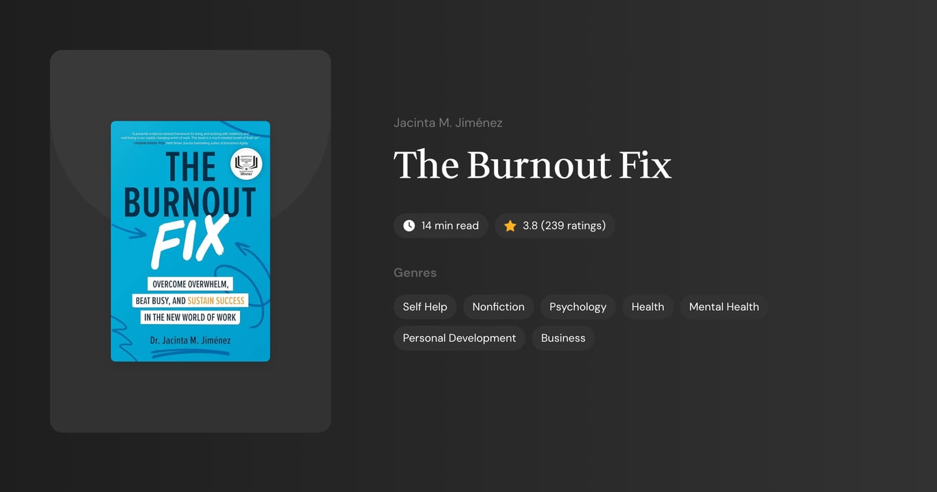 The Burnout Fix Book Summary