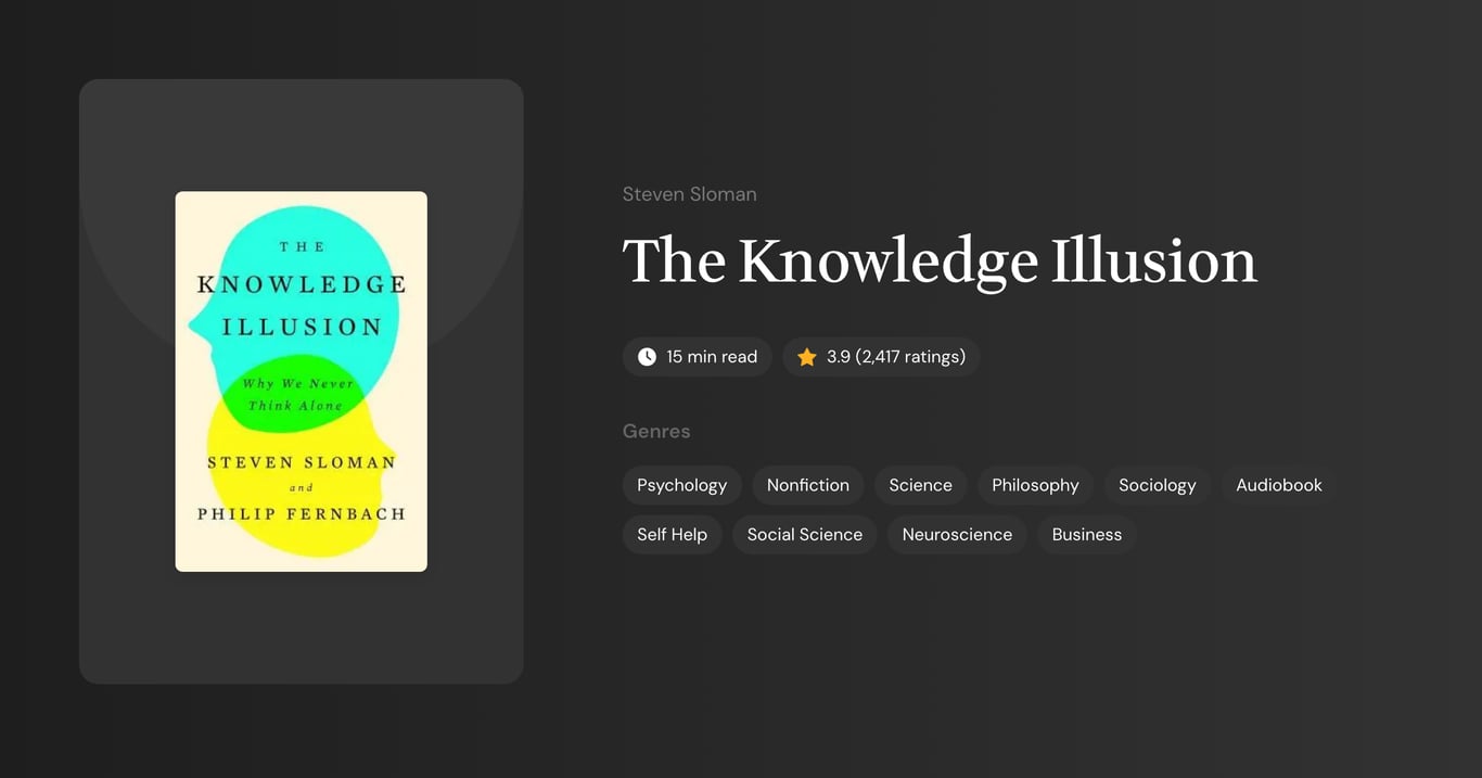 The Knowledge Illusion Book Summary