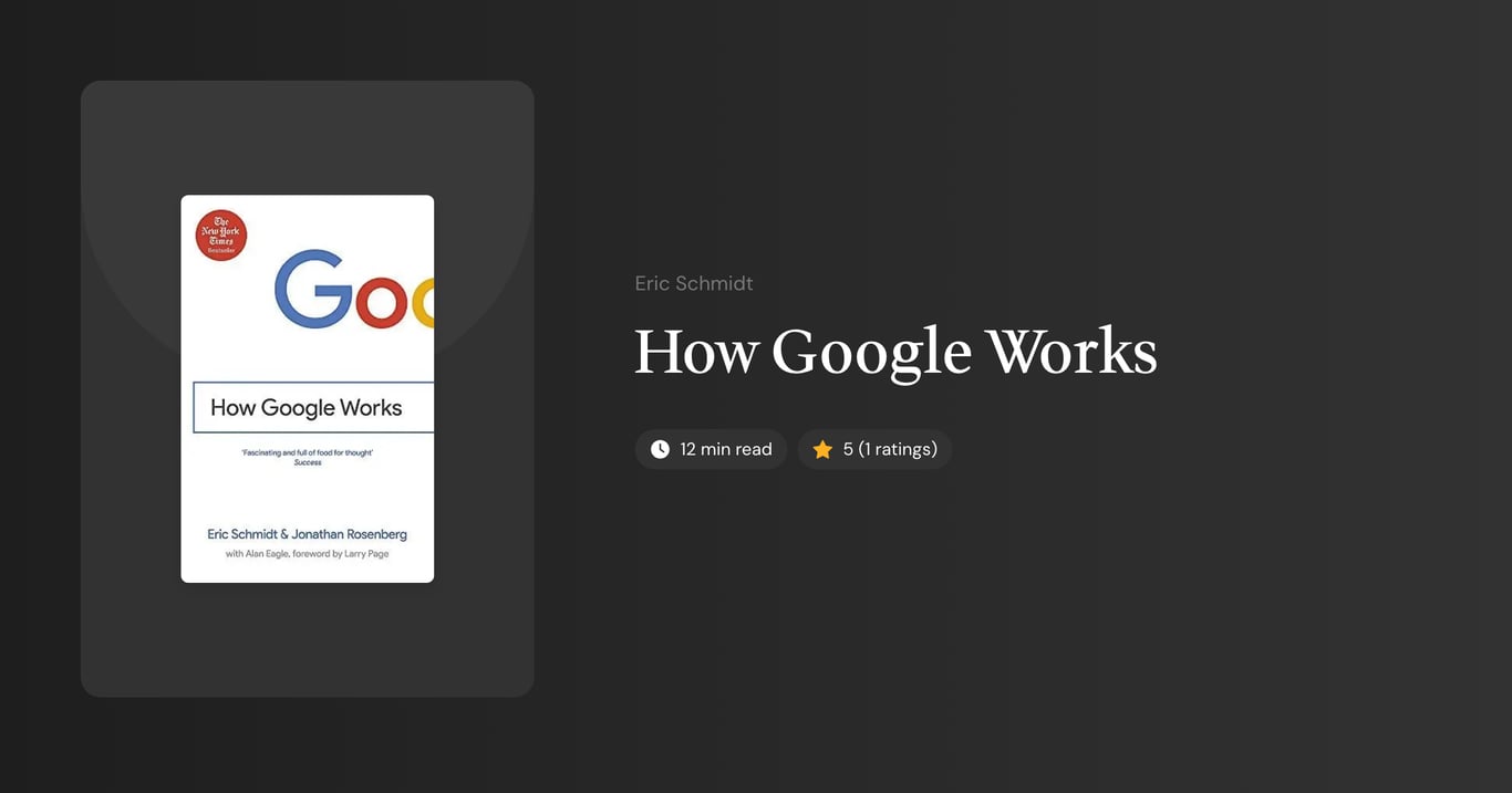 How Google Works Book Summary