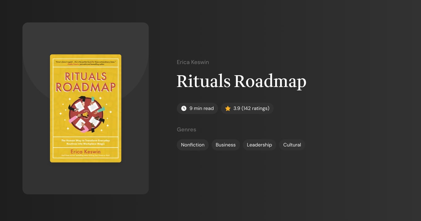 Rituals Roadmap Book Summary