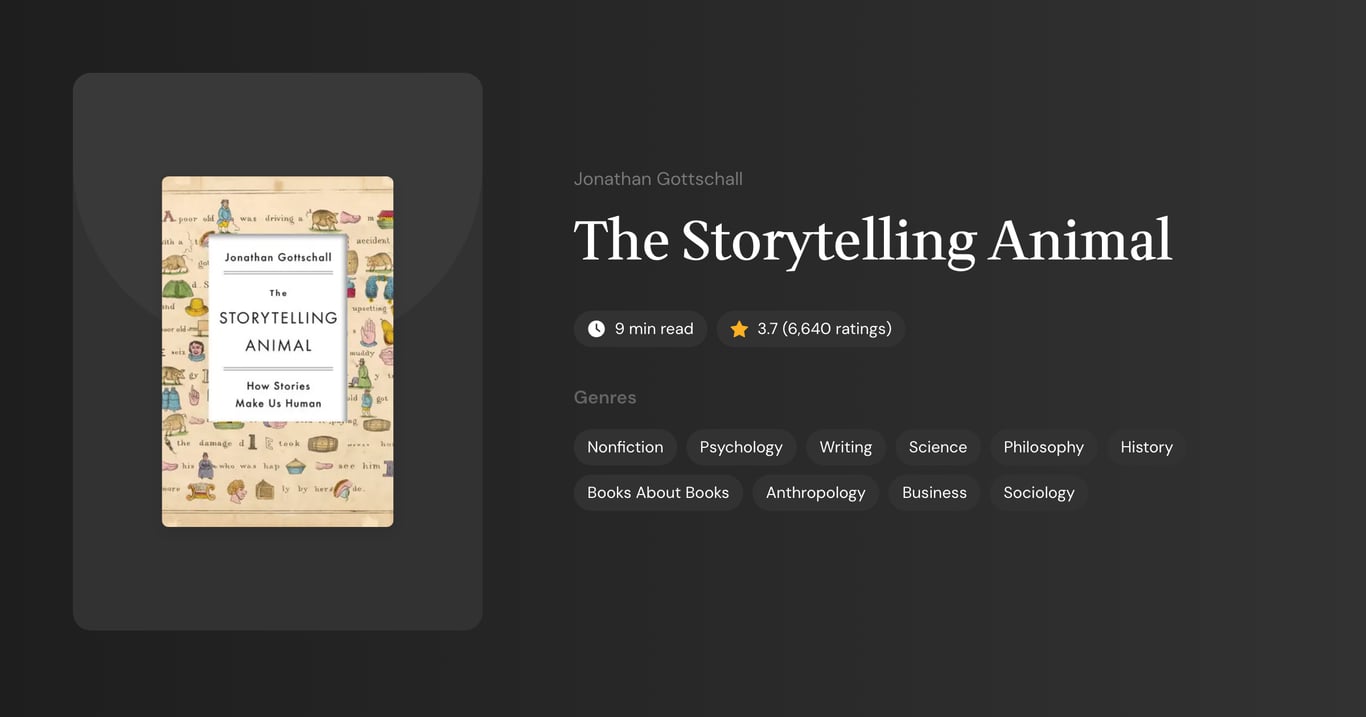 The Storytelling Animal Book Summary