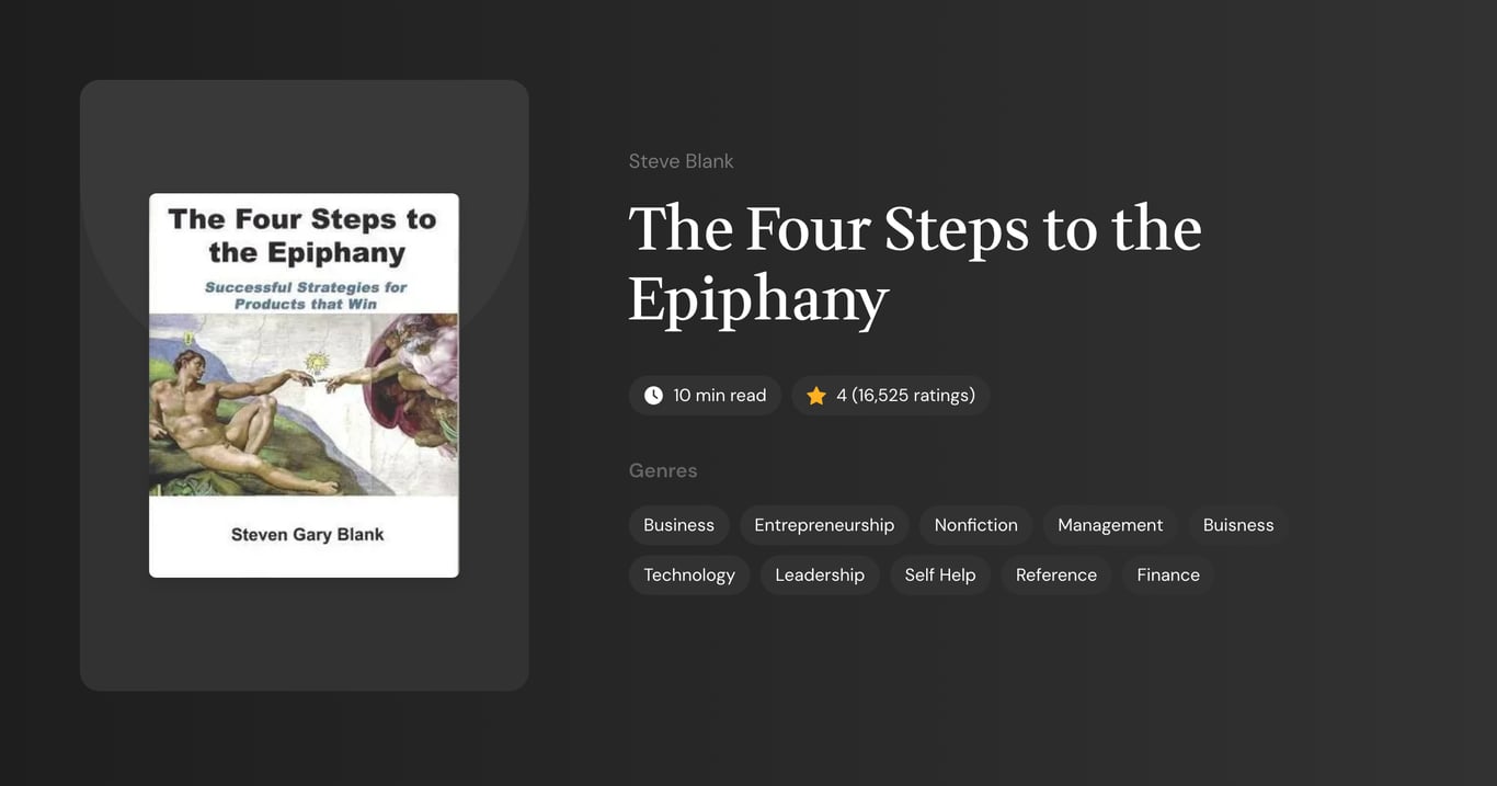 The Four Steps to the Epiphany Book Summary