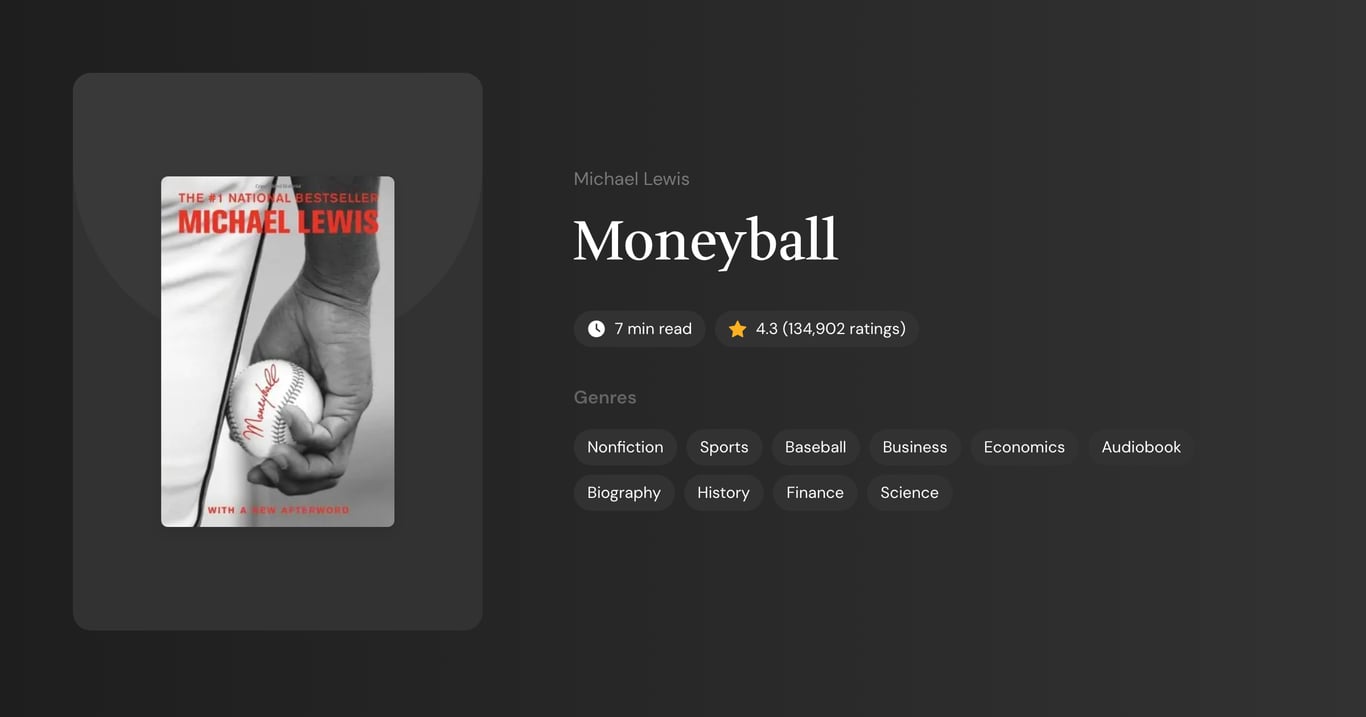 Moneyball Book Summary
