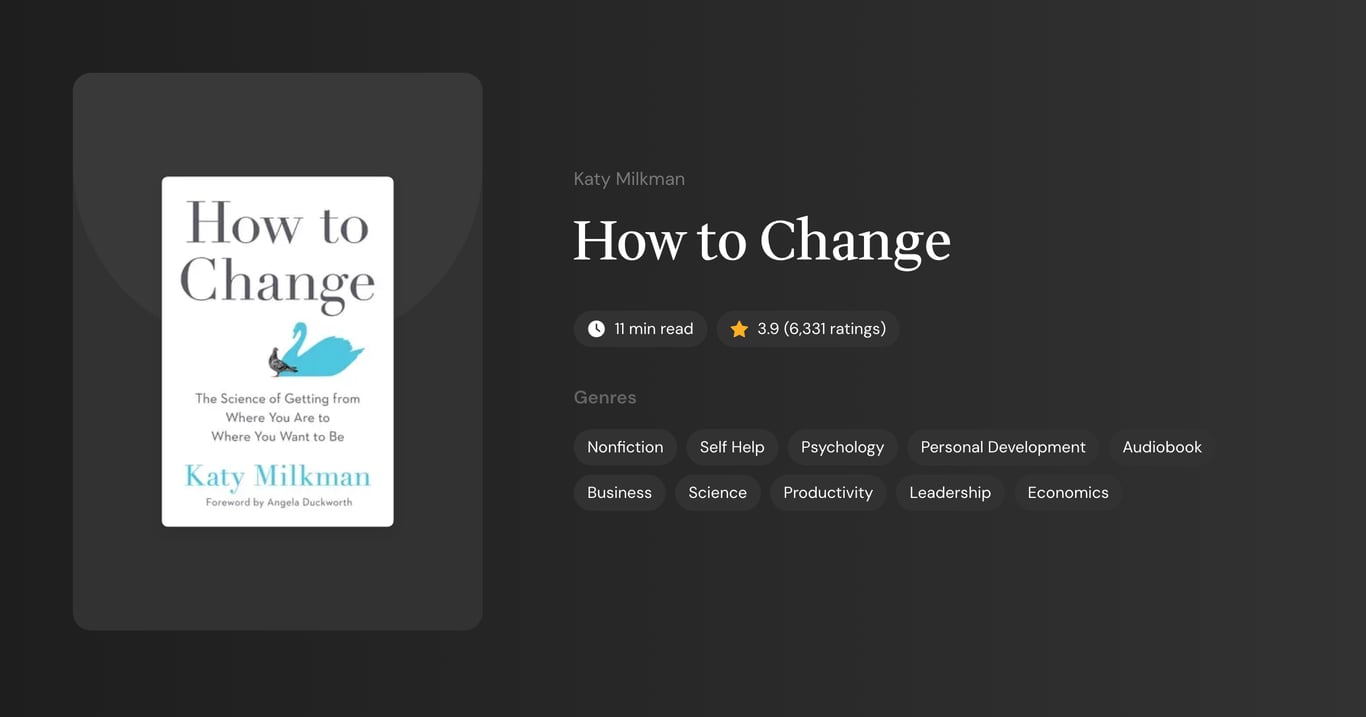 How to Change Book Summary