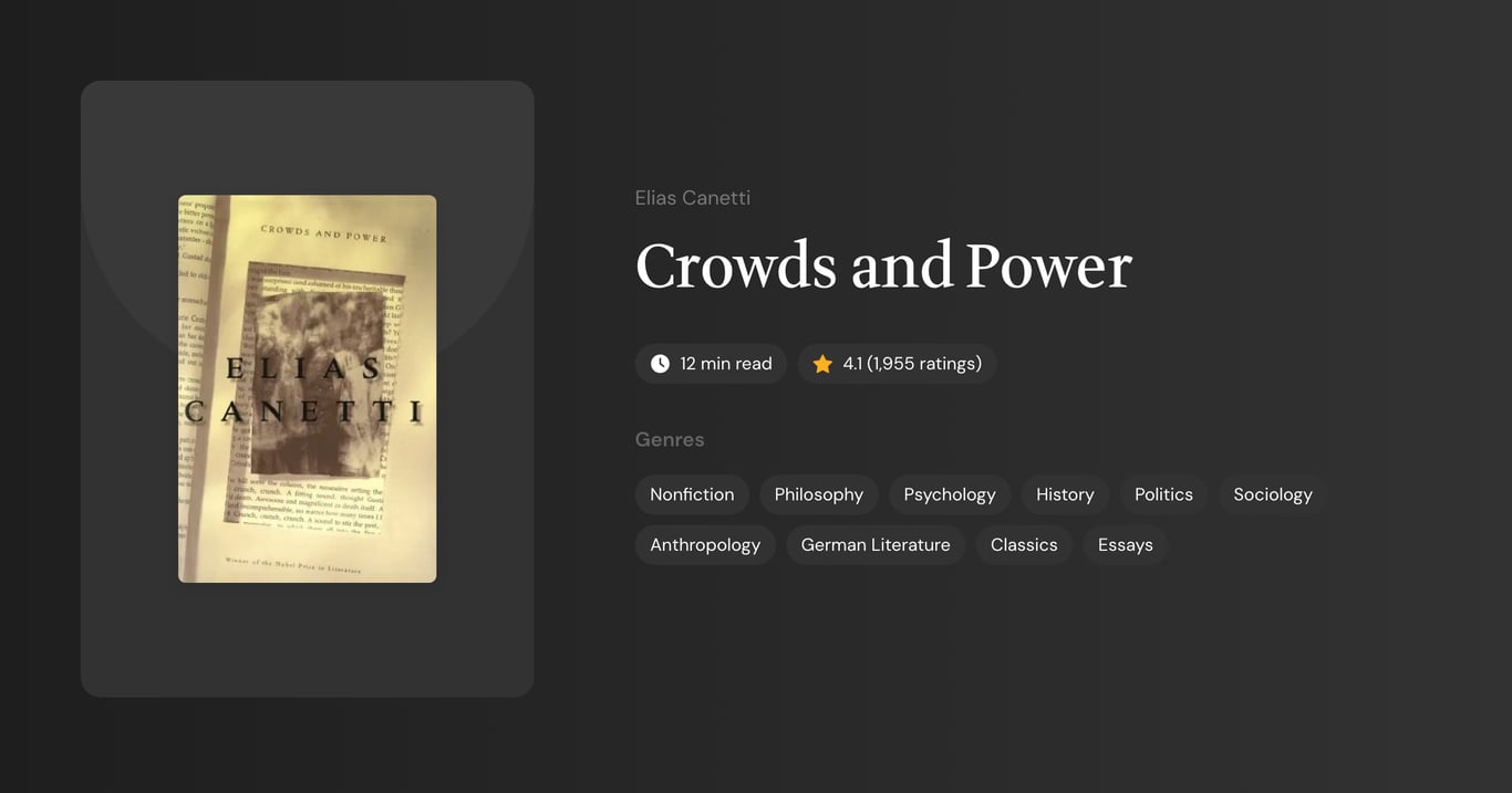 Crowds and Power Book Summary