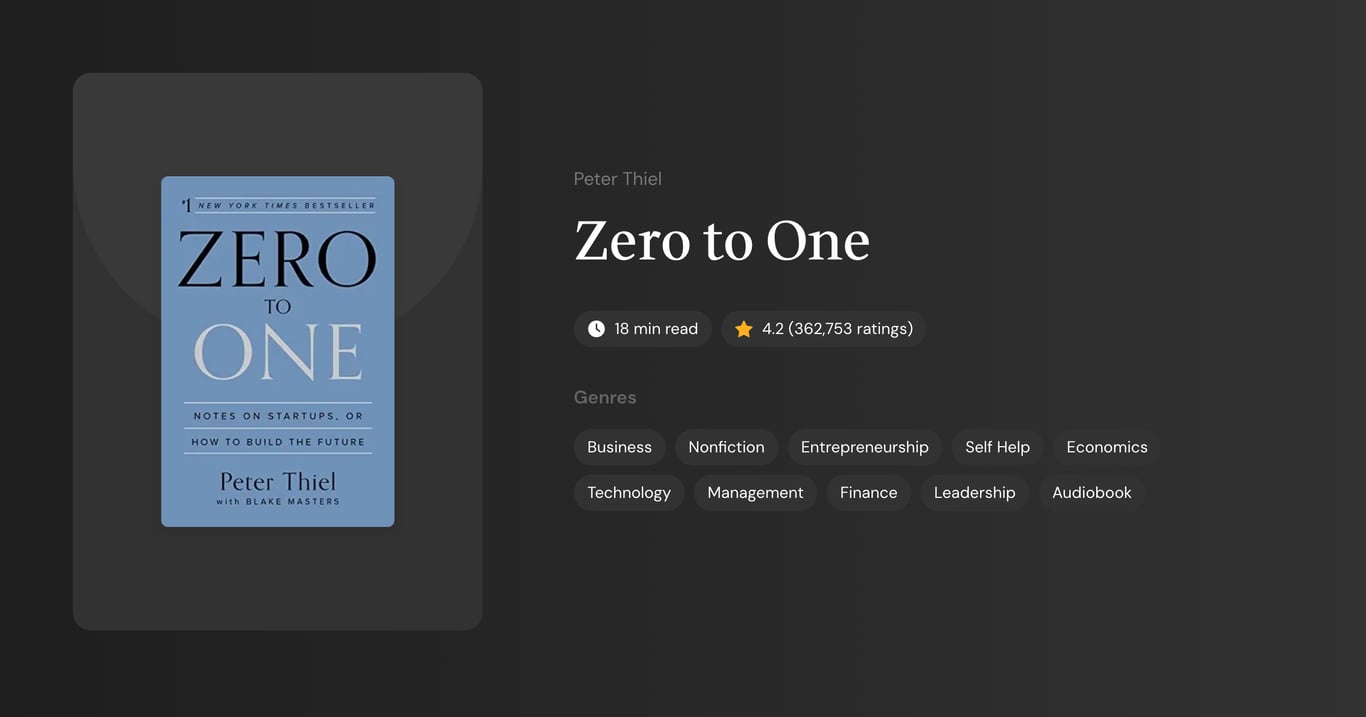Zero to One Book Summary