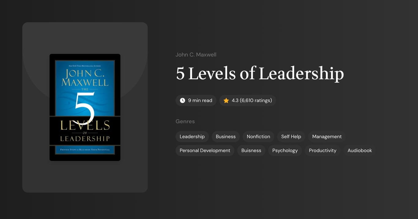 5 Levels of Leadership Book Summary