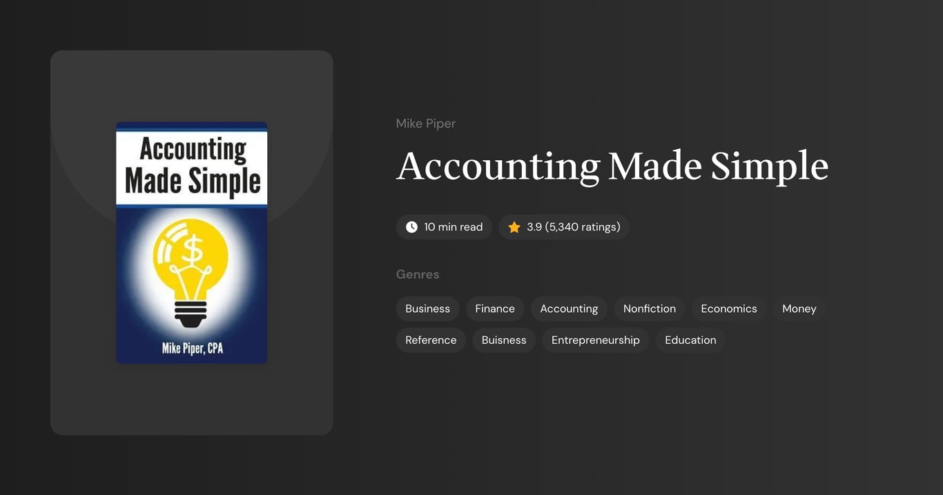 Accounting Made Simple Book Summary