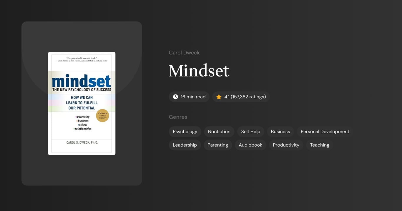 Mindset Book Summary