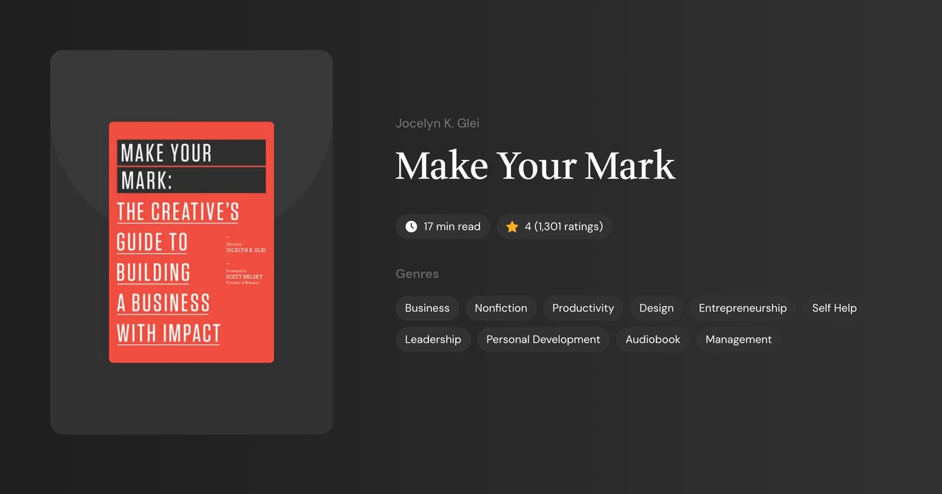 Make Your Mark Book Summary