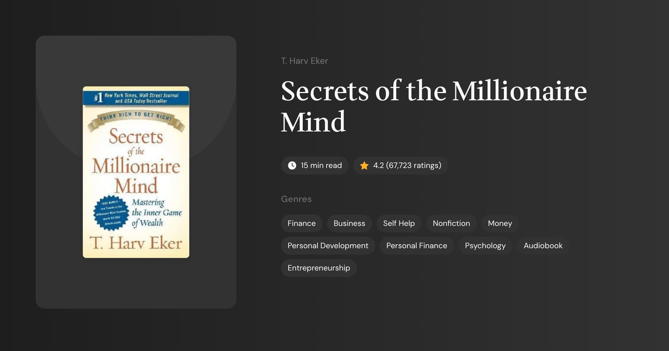 Secrets of the Millionaire Mind Book Summary