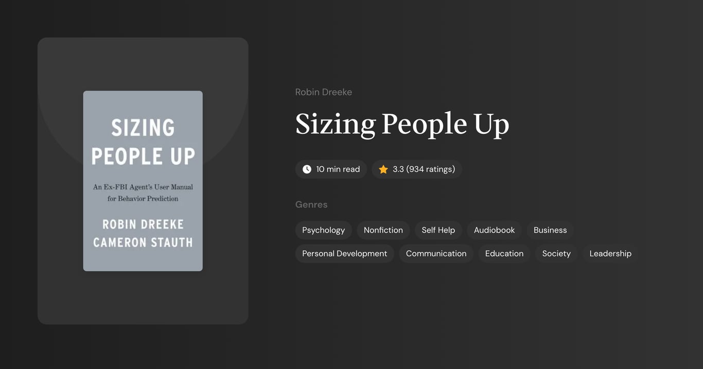 Sizing People Up Book Summary