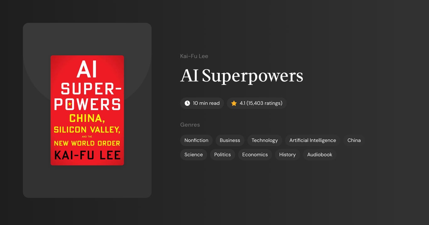 AI Superpowers Book Summary