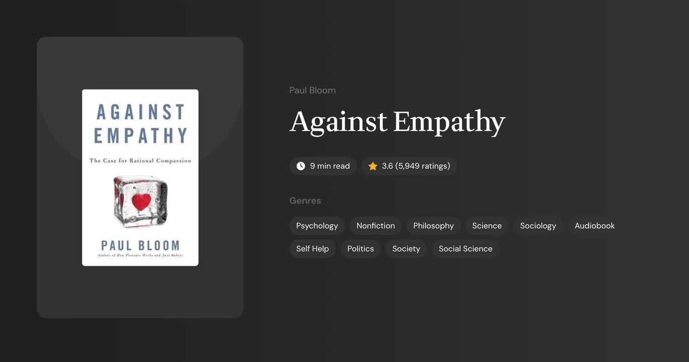 Against Empathy Book Summary