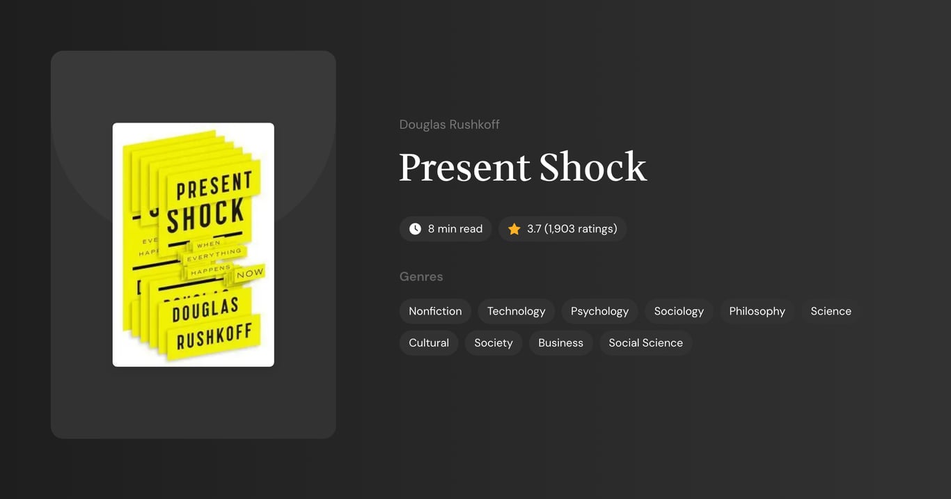 Present Shock Book Summary