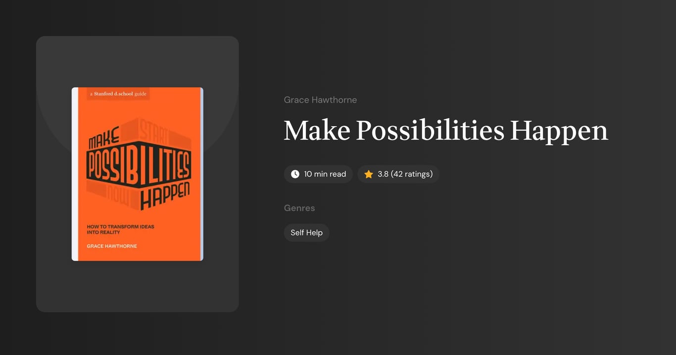 Make Possibilities Happen Book Summary