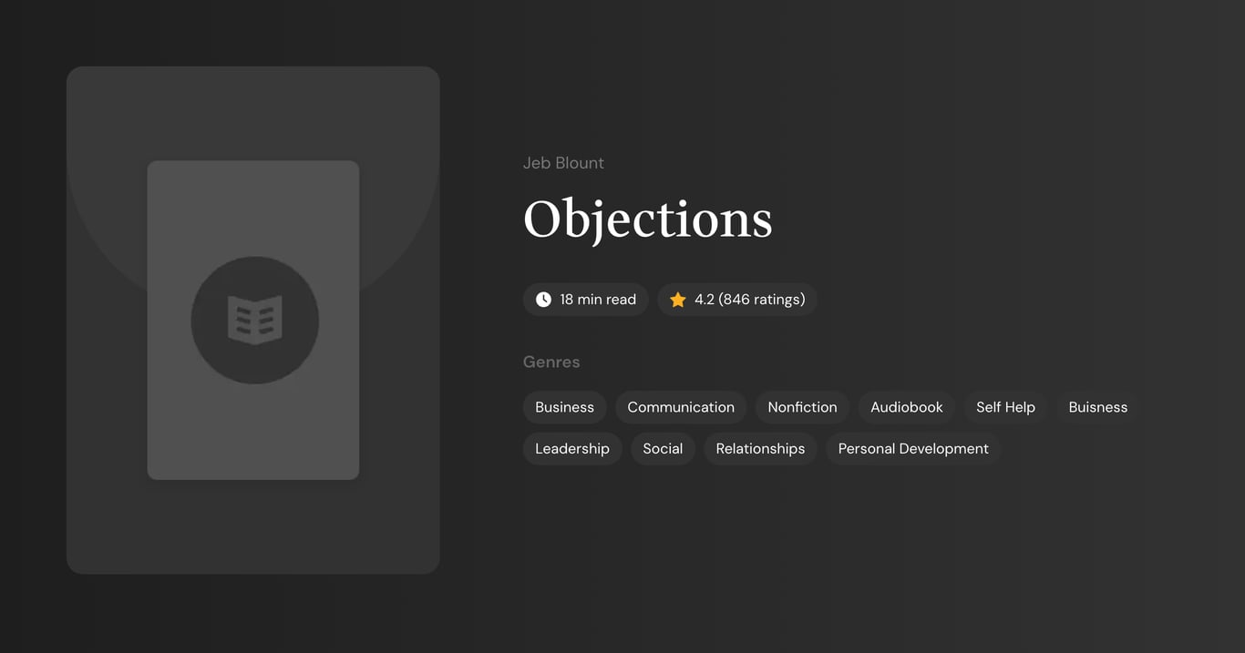 Objections Book Summary