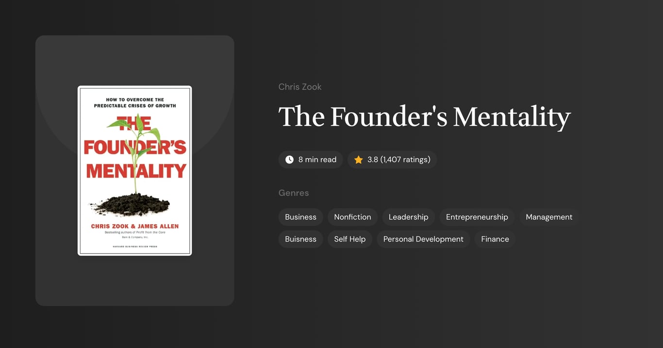 The Founder's Mentality Book Summary