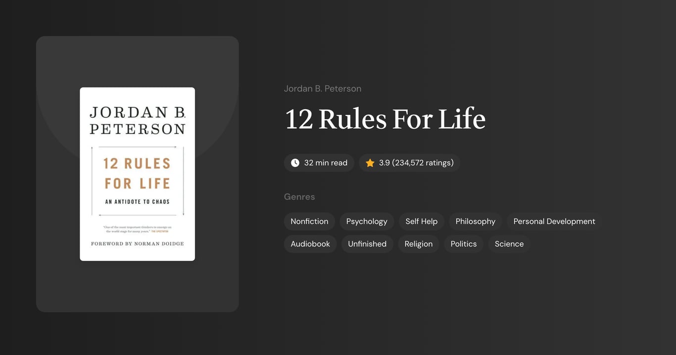 12 Rules For Life Book Summary