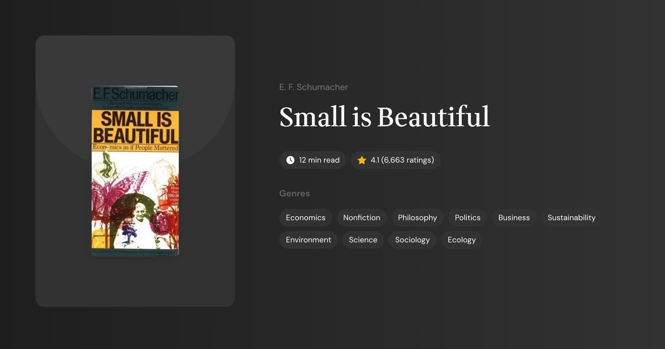 Small is Beautiful Book Summary
