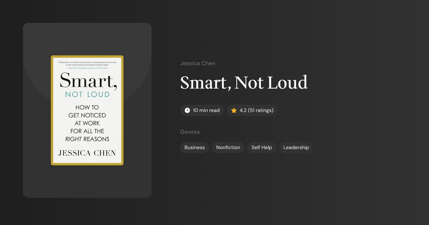 Smart, Not Loud Book Summary
