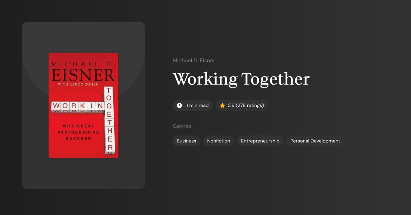 Working Together Book Summary