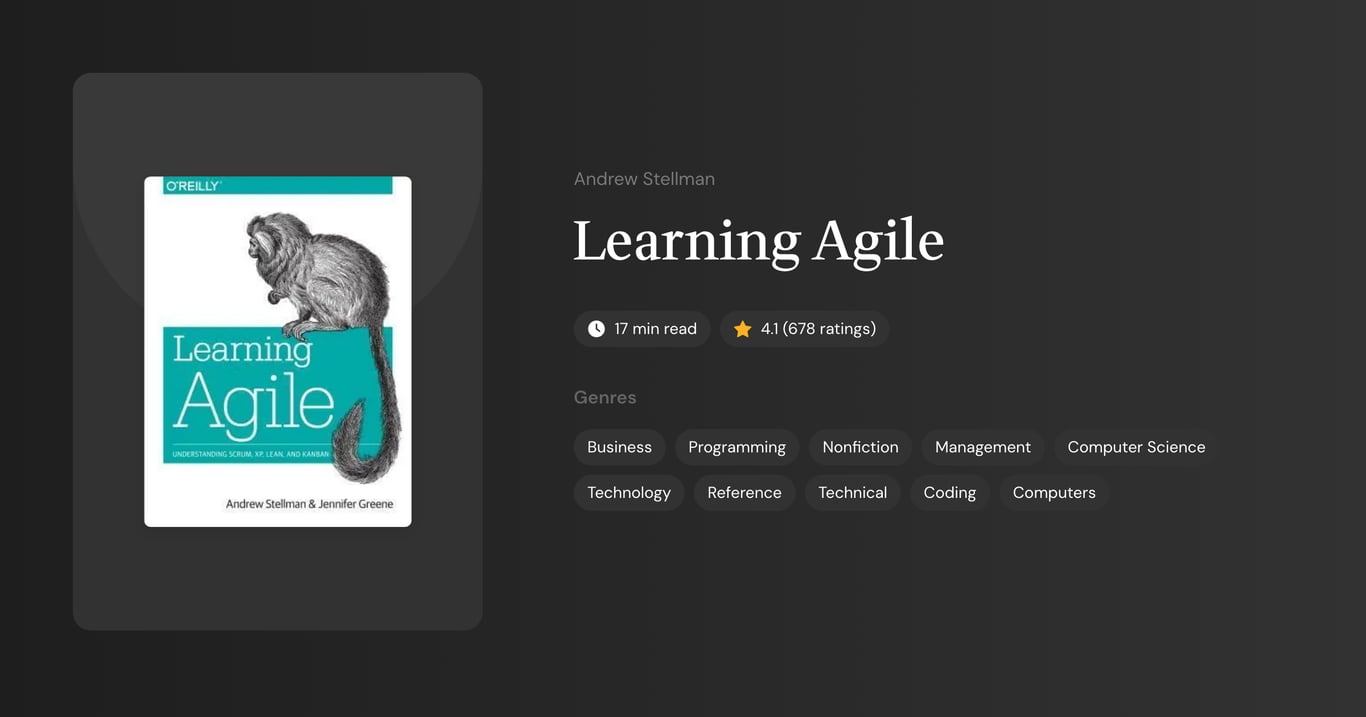 Learning Agile Book Summary