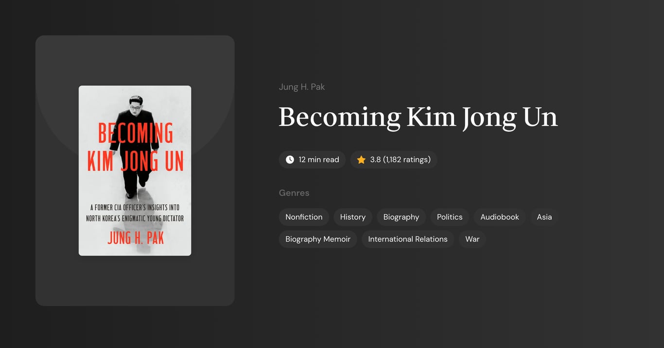 Becoming Kim Jong Un Book Summary
