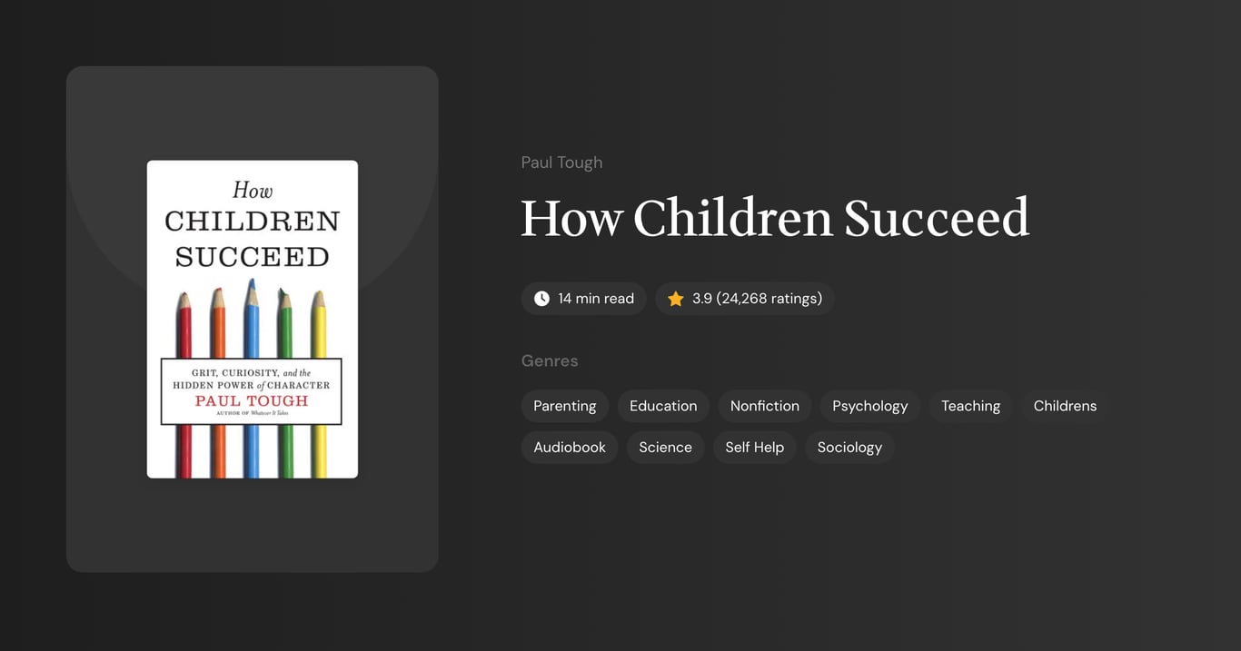 How Children Succeed Book Summary