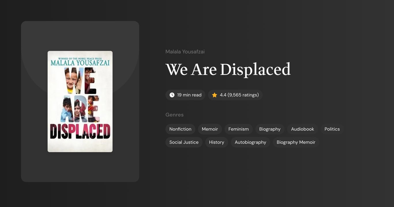 We Are Displaced Book Summary