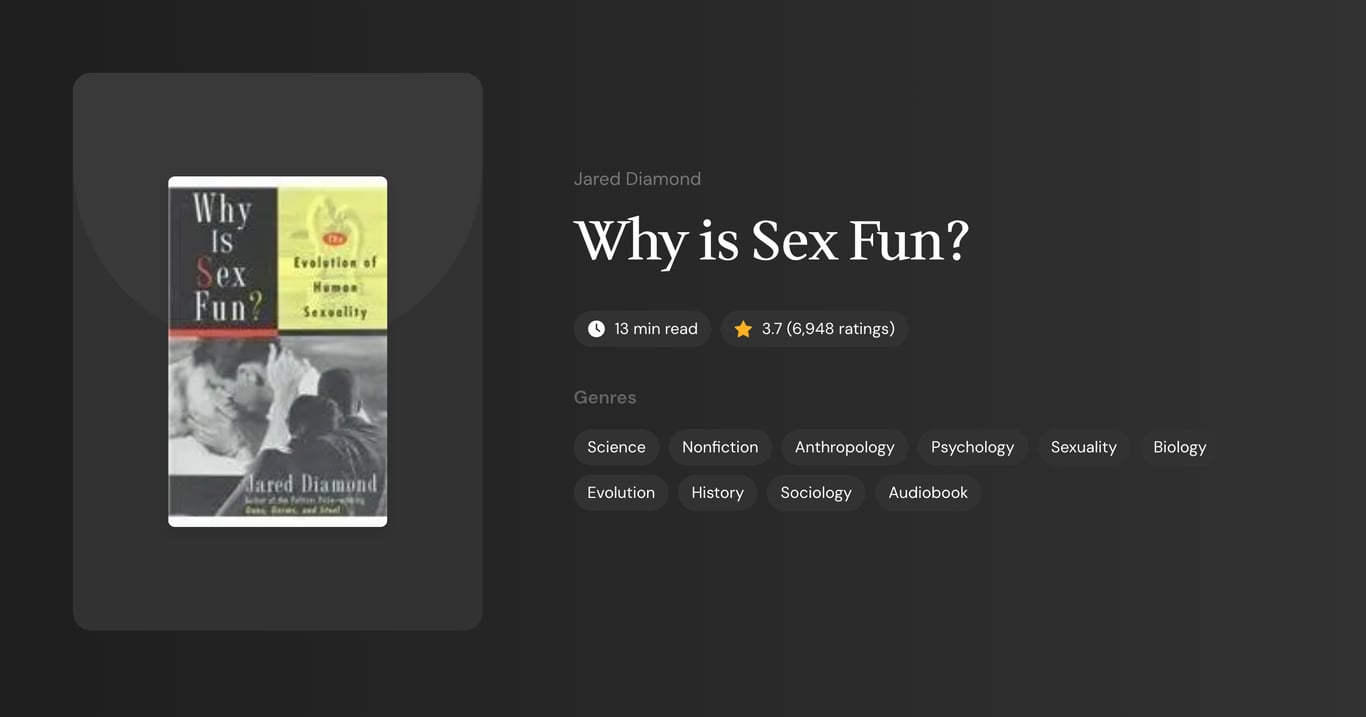 Why is Sex Fun? Book Summary