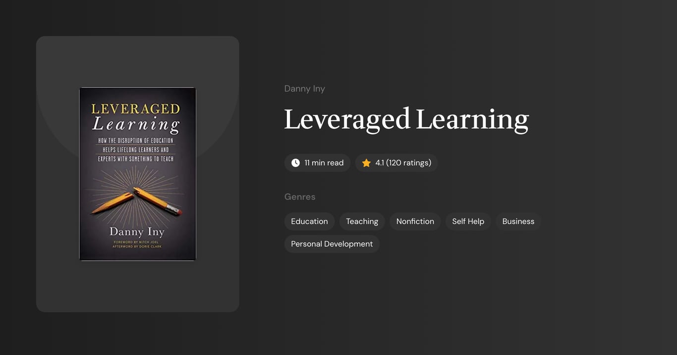 Leveraged Learning Book Summary